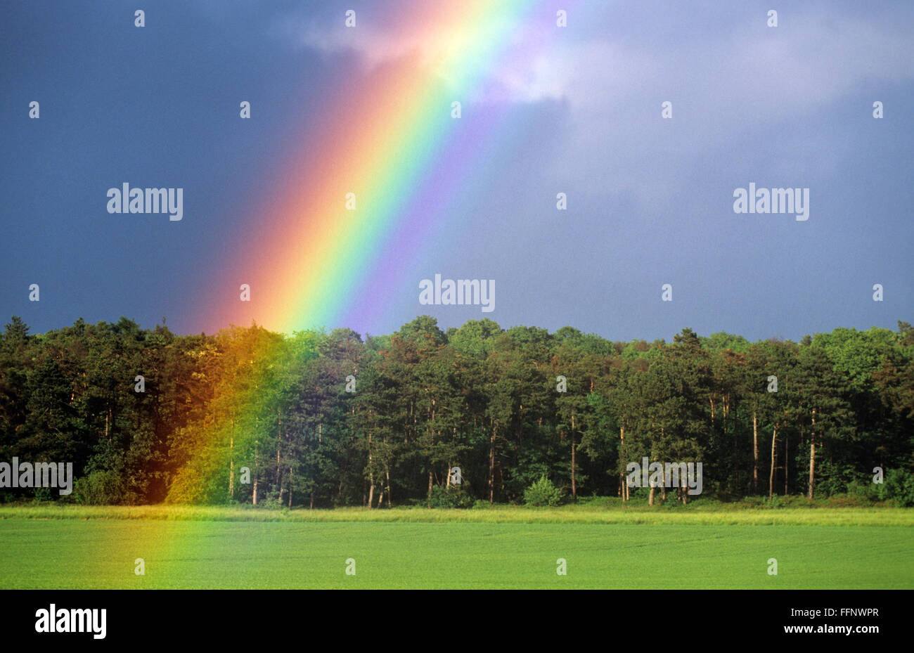 Rainbow in spring england hi-res stock photography and images - Alamy