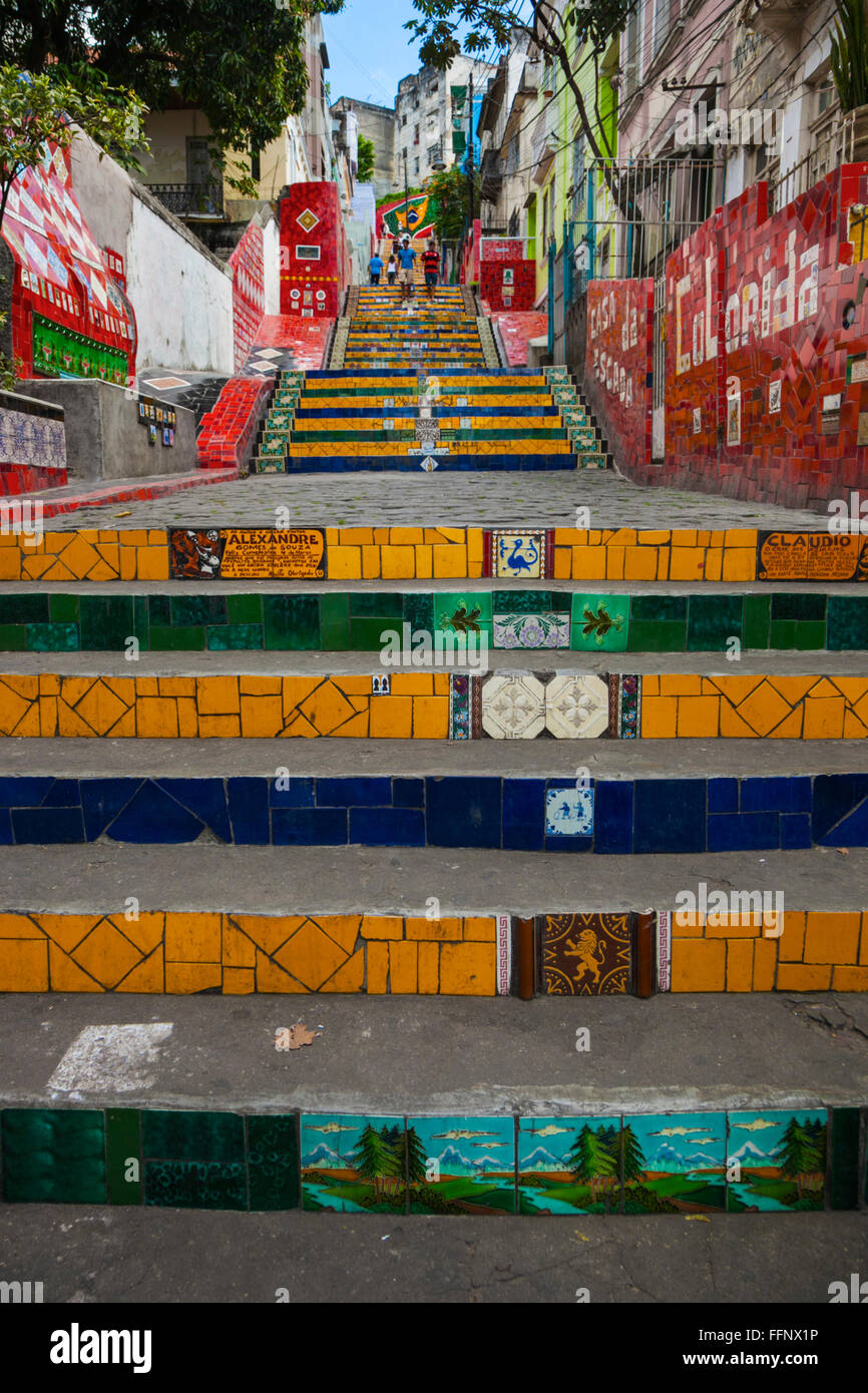 Escadaria Selaron Stairs. Lapa District. Rio de Janeiro. Brazil Stock ...