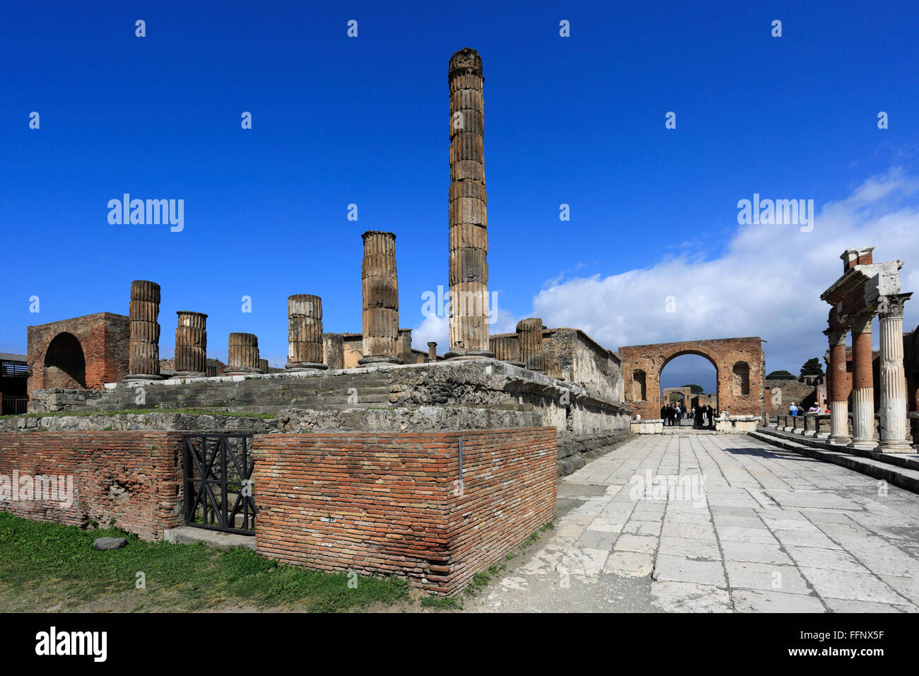 The Forum area of Pompeii, the Roman city buried in lava near Naples ...