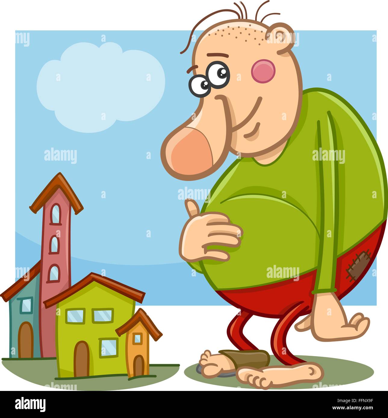 Cartoon Illustration of Funny Giant Fantasy or Fairy Tale Character ...