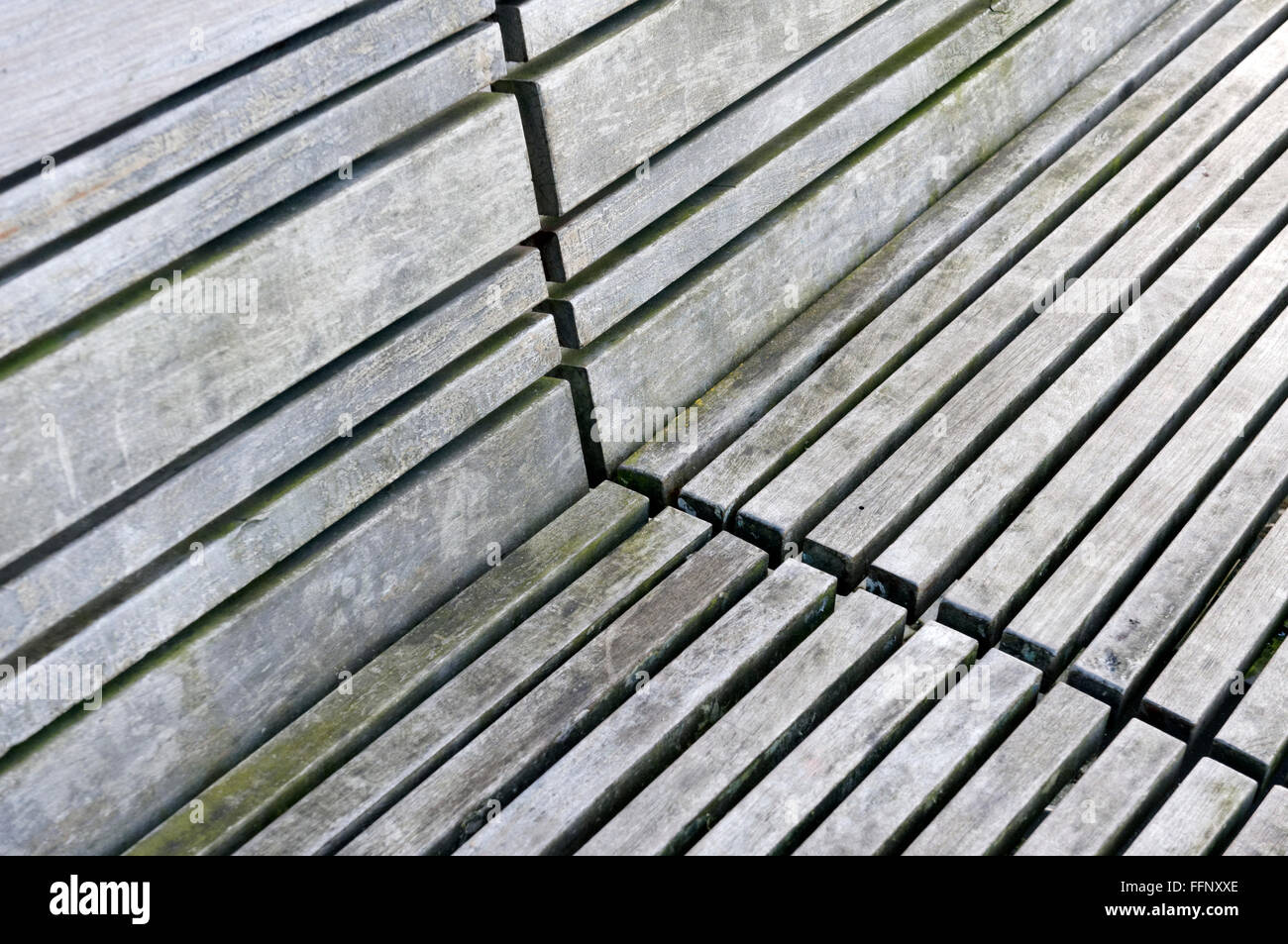 Close up of a wooden bench Stock Photo - Alamy