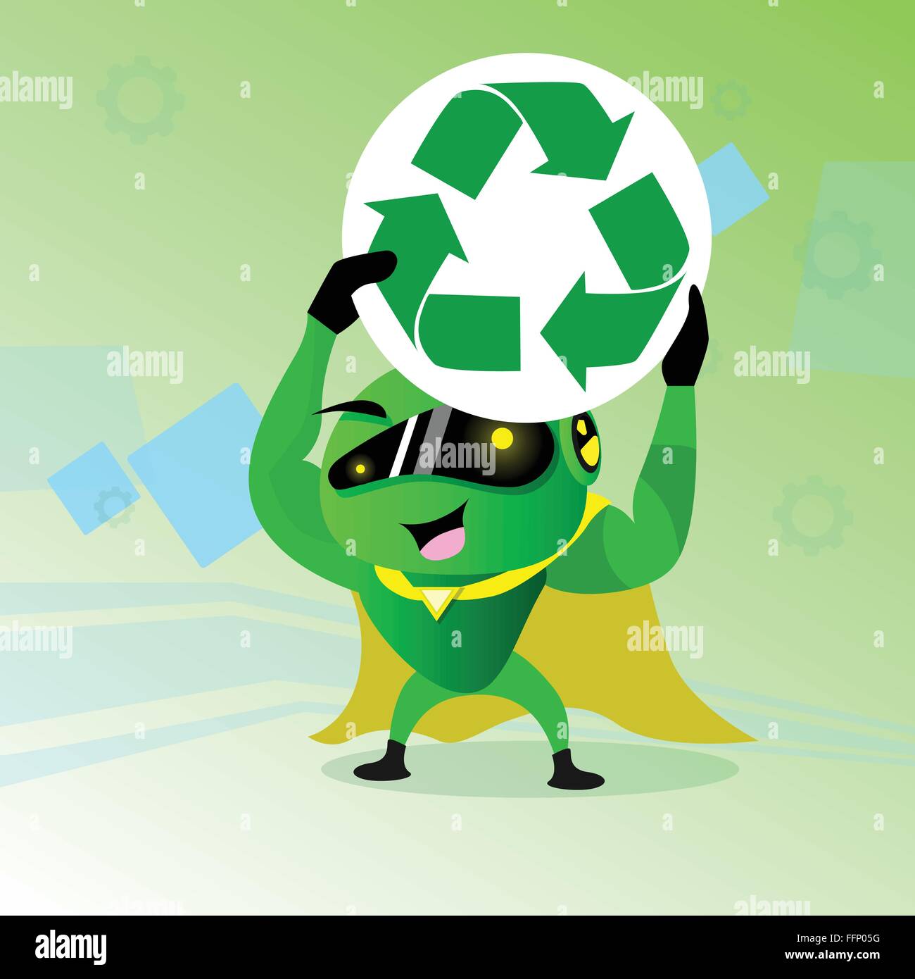 Modern Robot Recycle Sign Technology Stock Vector Image & Art - Alamy