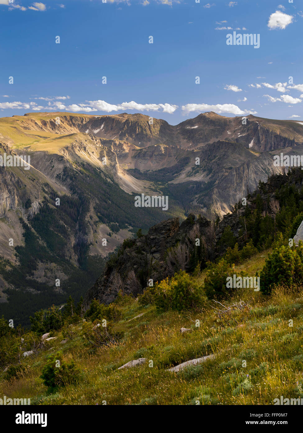 Looking south across the Rock Creek Valley towards Beartooth Pass from ...