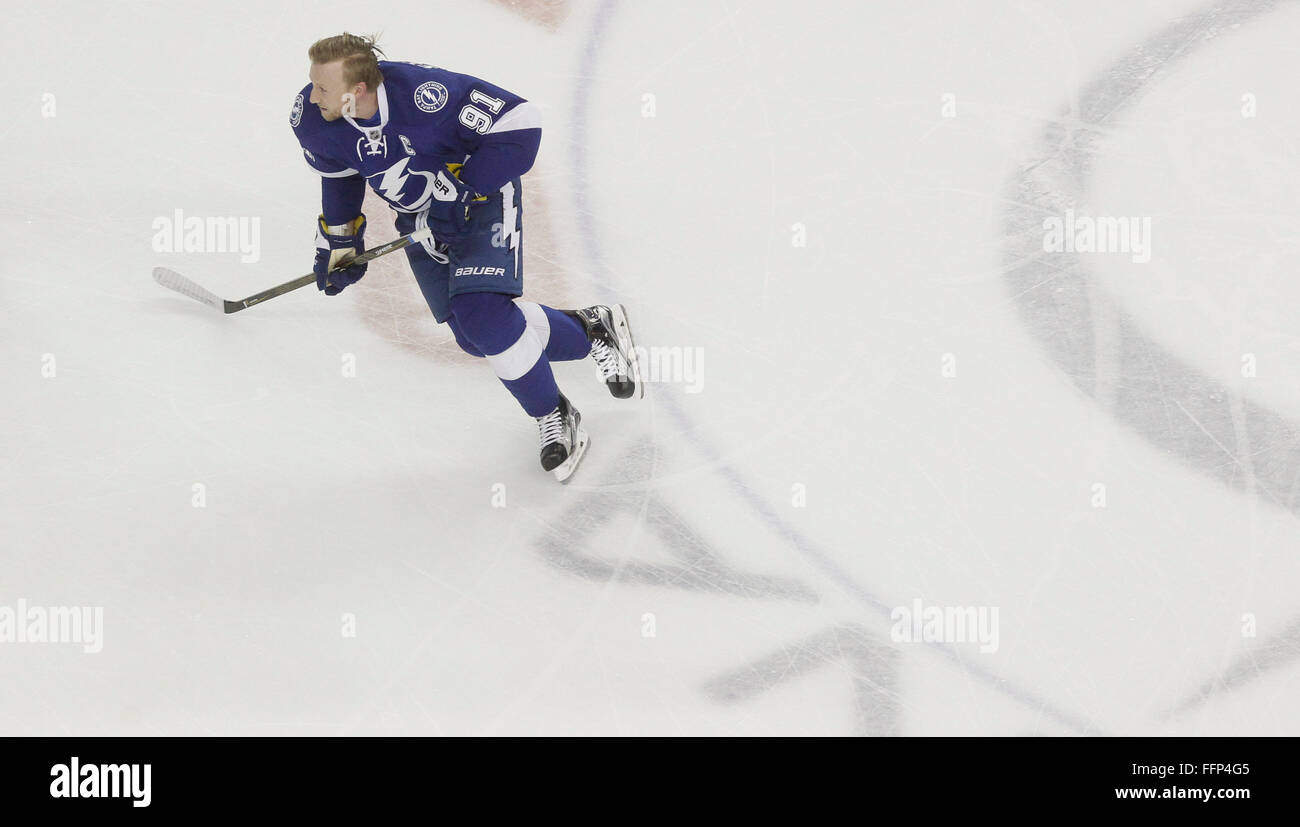 Tampa, Florida, USA. 16th Feb, 2016. Tampa Bay Lightning center Steven ...