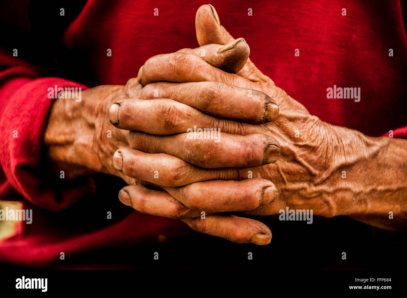 Buddhist old man Stock Photo - Alamy