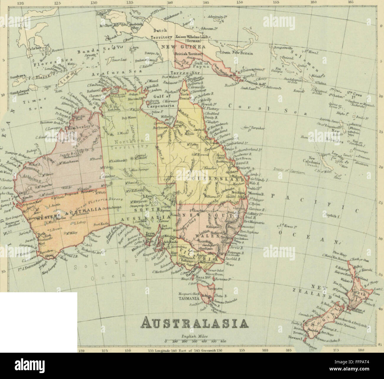 Australasia historical map hi-res stock photography and images - Alamy