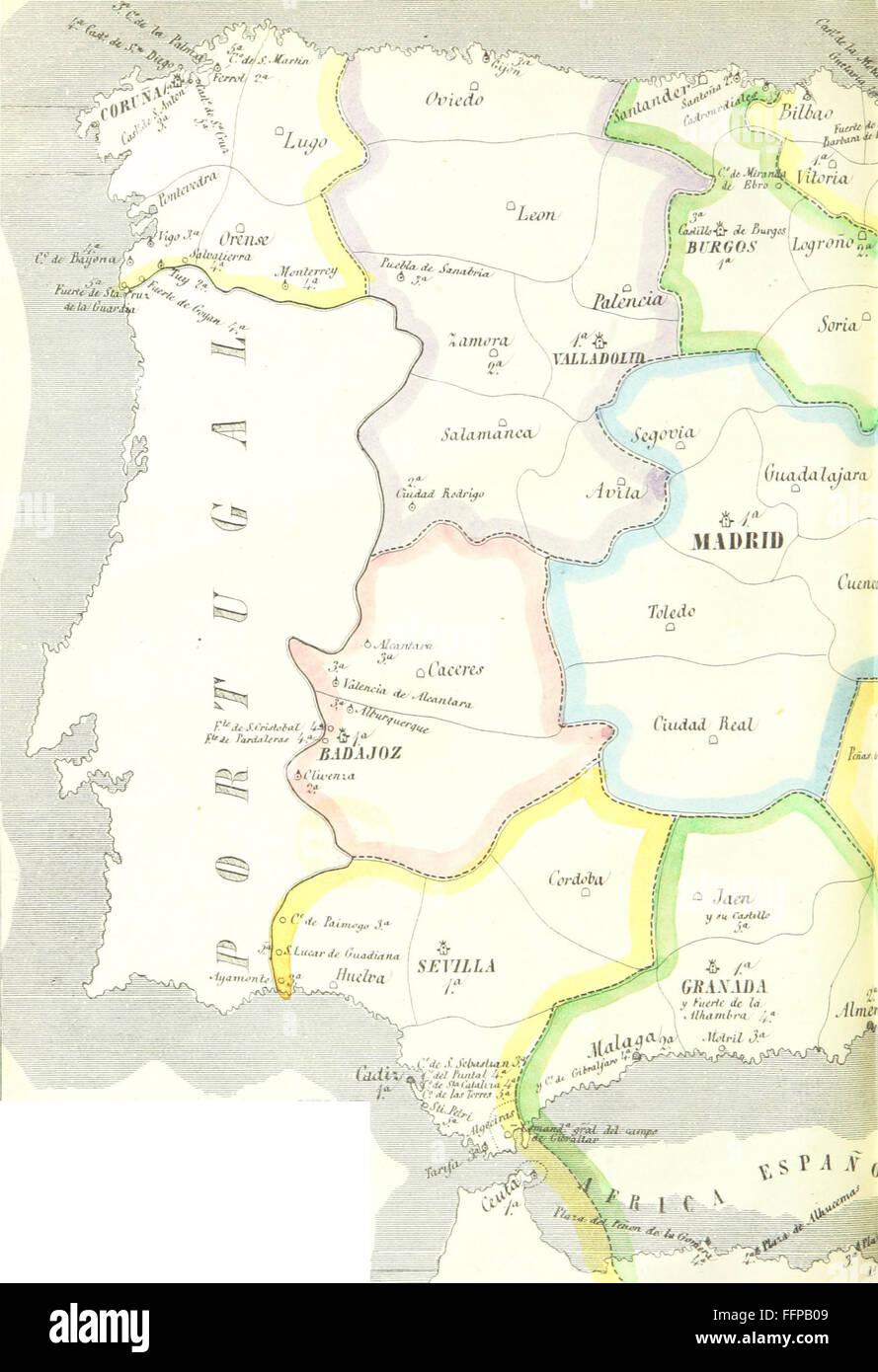 A Spanish scientific cartography work that presents maps of Spain in ...