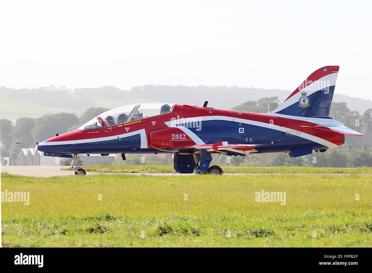 The Royal Air Force Hawk Display Team aircraft for 2012, on display at ...