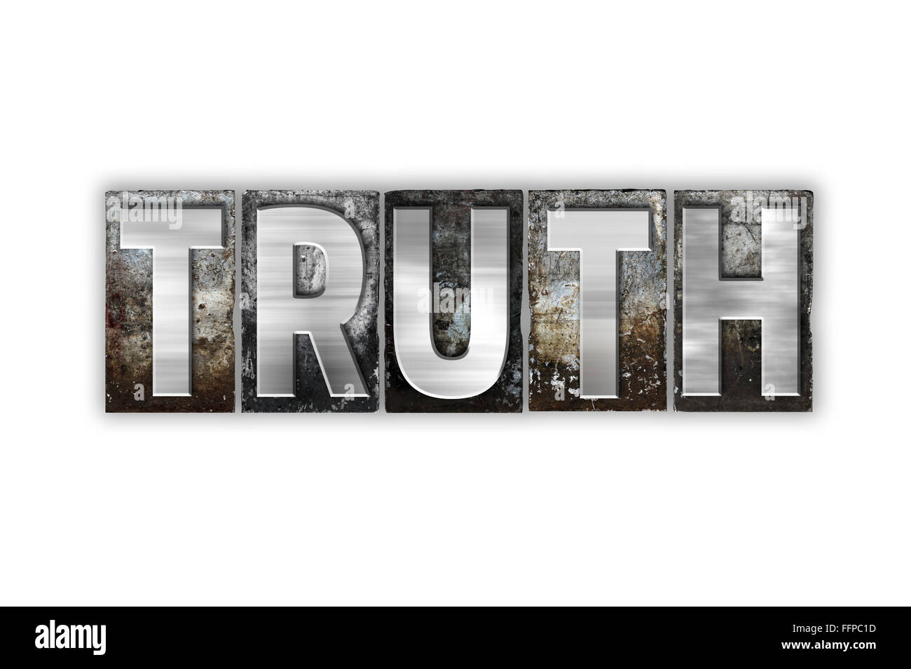 The word "Truth" written in vintage metal letterpress type isolated on ...