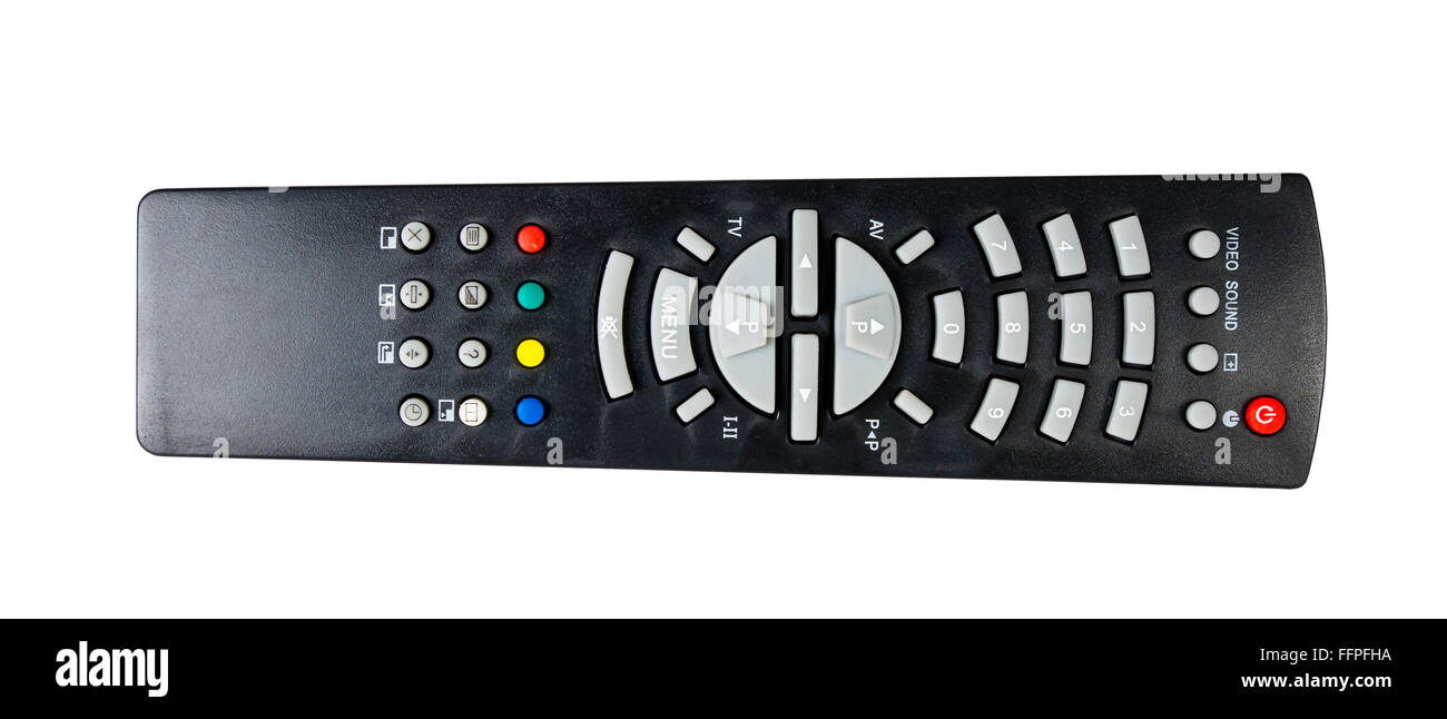 TV remote control isolated on white background Stock Photo - Alamy