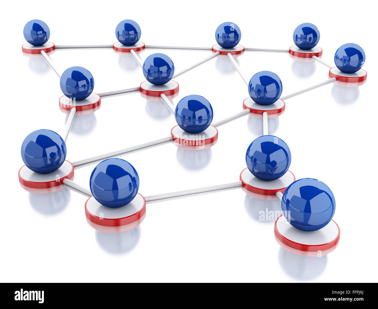 3d renderer illustration. Social network and communication. Abstract ...