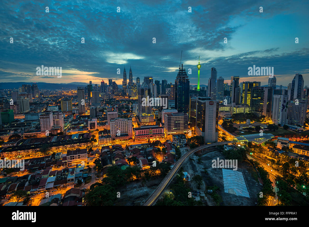 The view of Kuala Lumpur city, Malaysia during early morning Stock ...