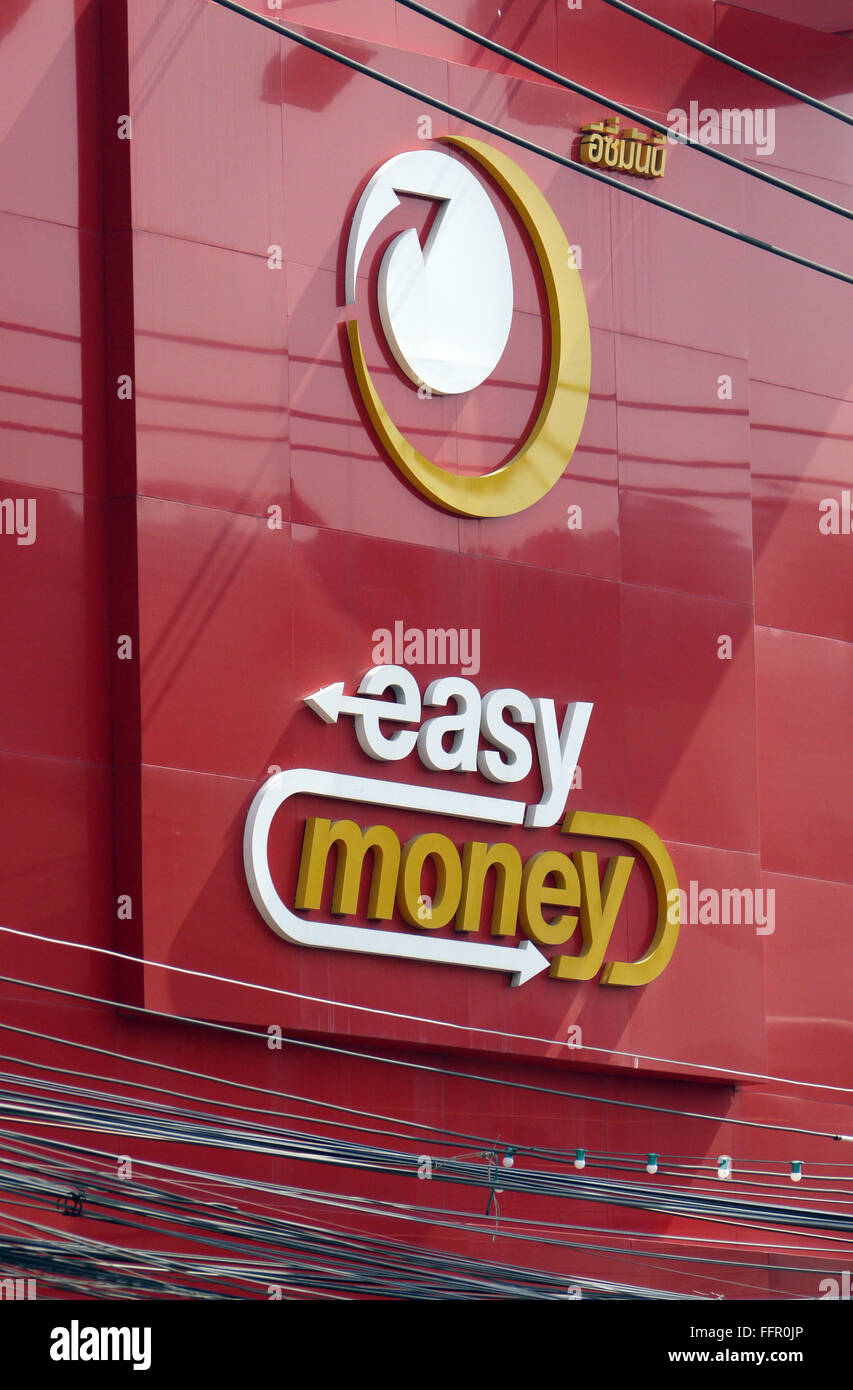 Easy Money loan advertising sign in Thailand Stock Photo - Alamy