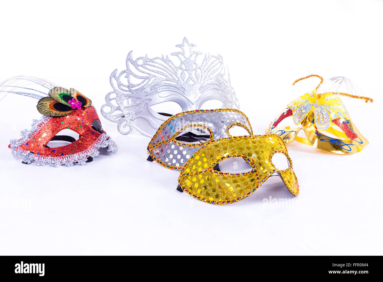 Red white carnival masks Cut Out Stock Images & Pictures - Alamy