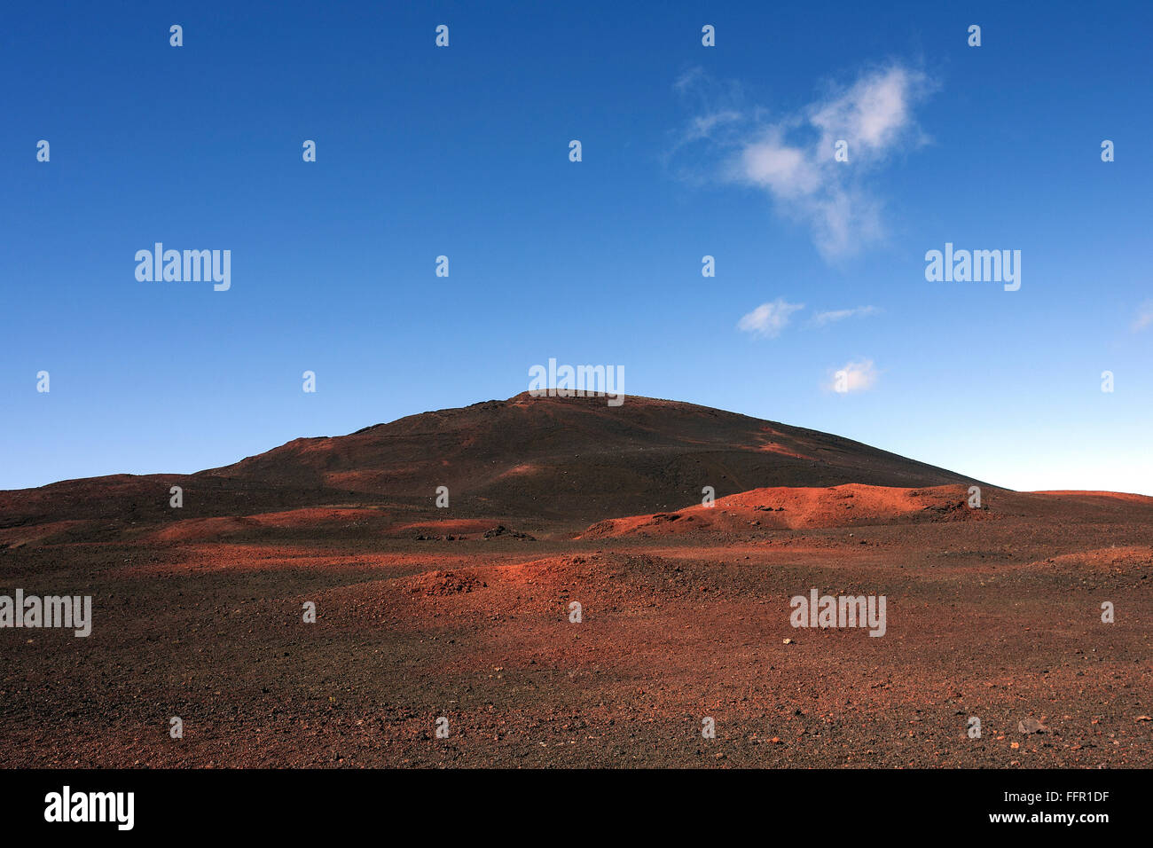 Volcanic landscape, lava the volcano Piton de la Fournaise, Plaine des ...