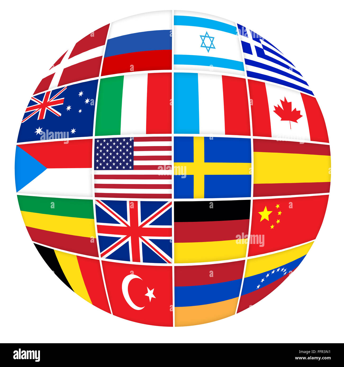 Flags of different nations Cut Out Stock Images & Pictures - Alamy