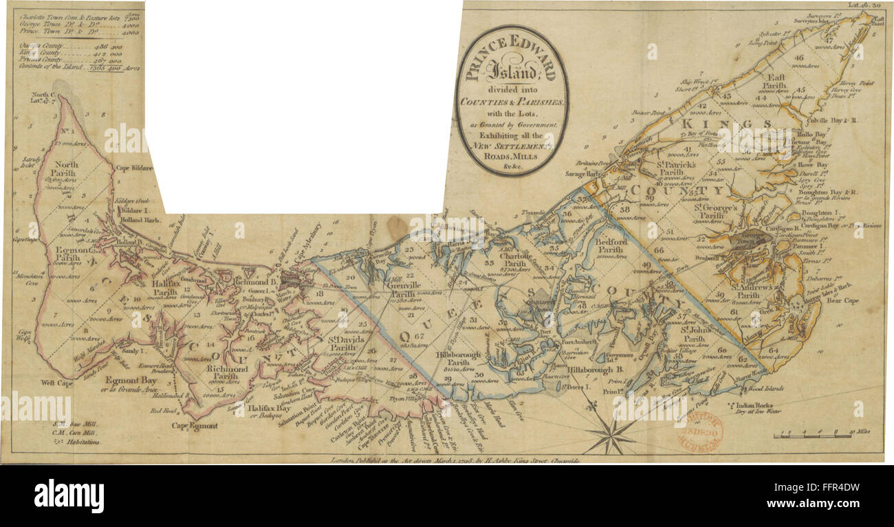 Old map of prince edward island hi-res stock photography and images - Alamy