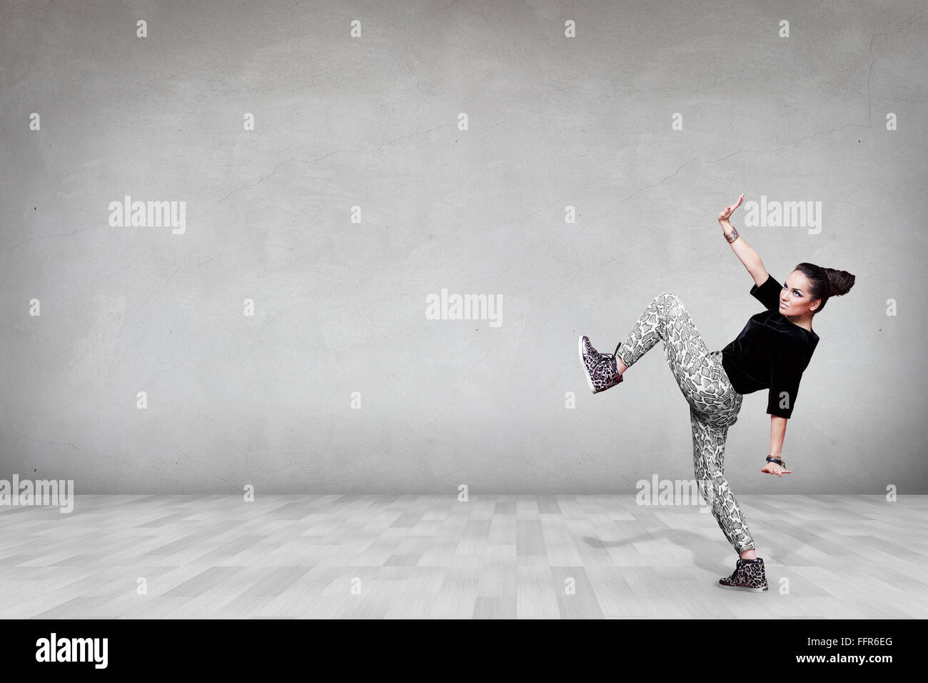 Woman making exercise isolated on white background Stock Photo - Alamy