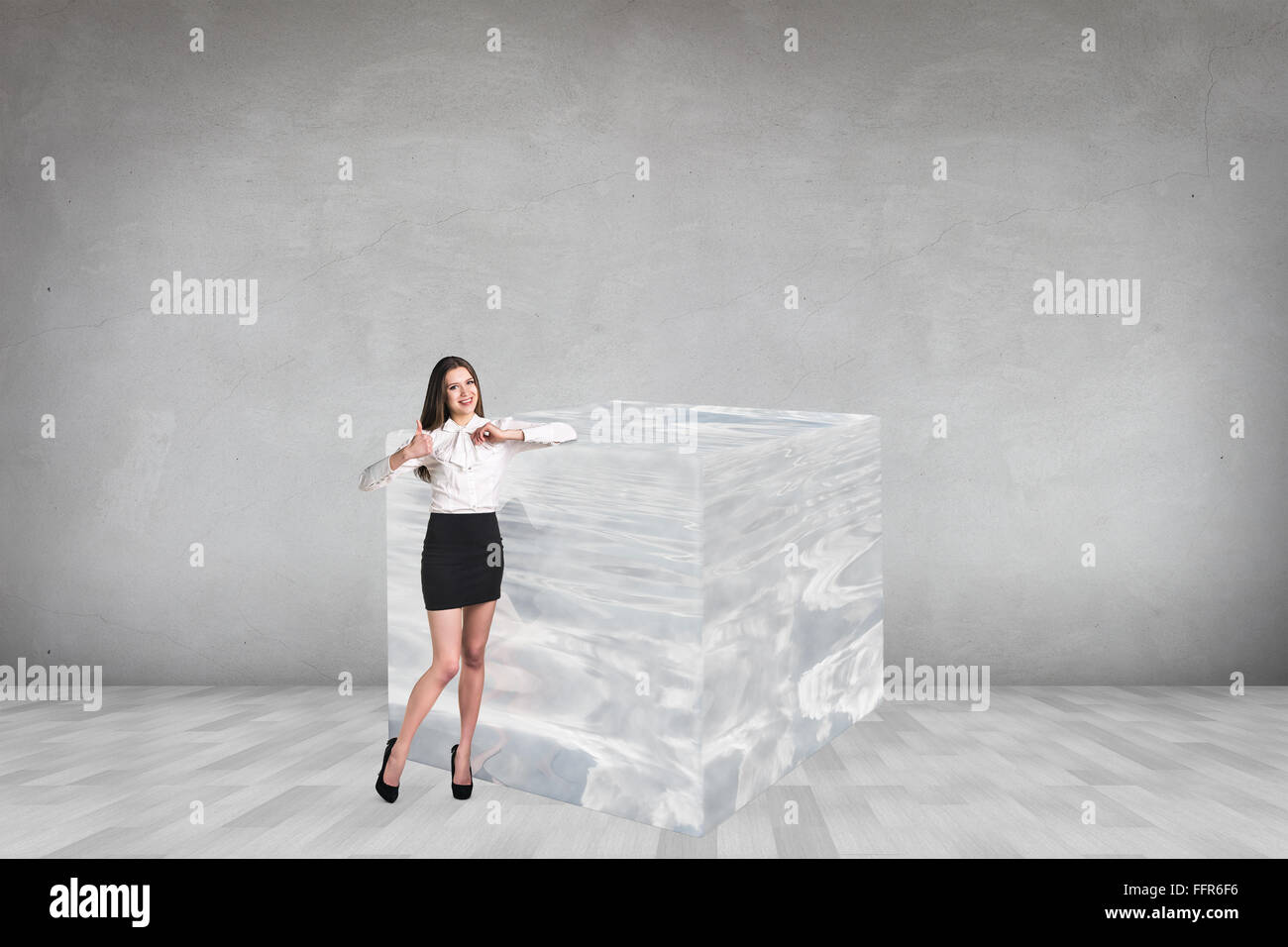 Woman frozen in ice block hi-res stock photography and images - Alamy