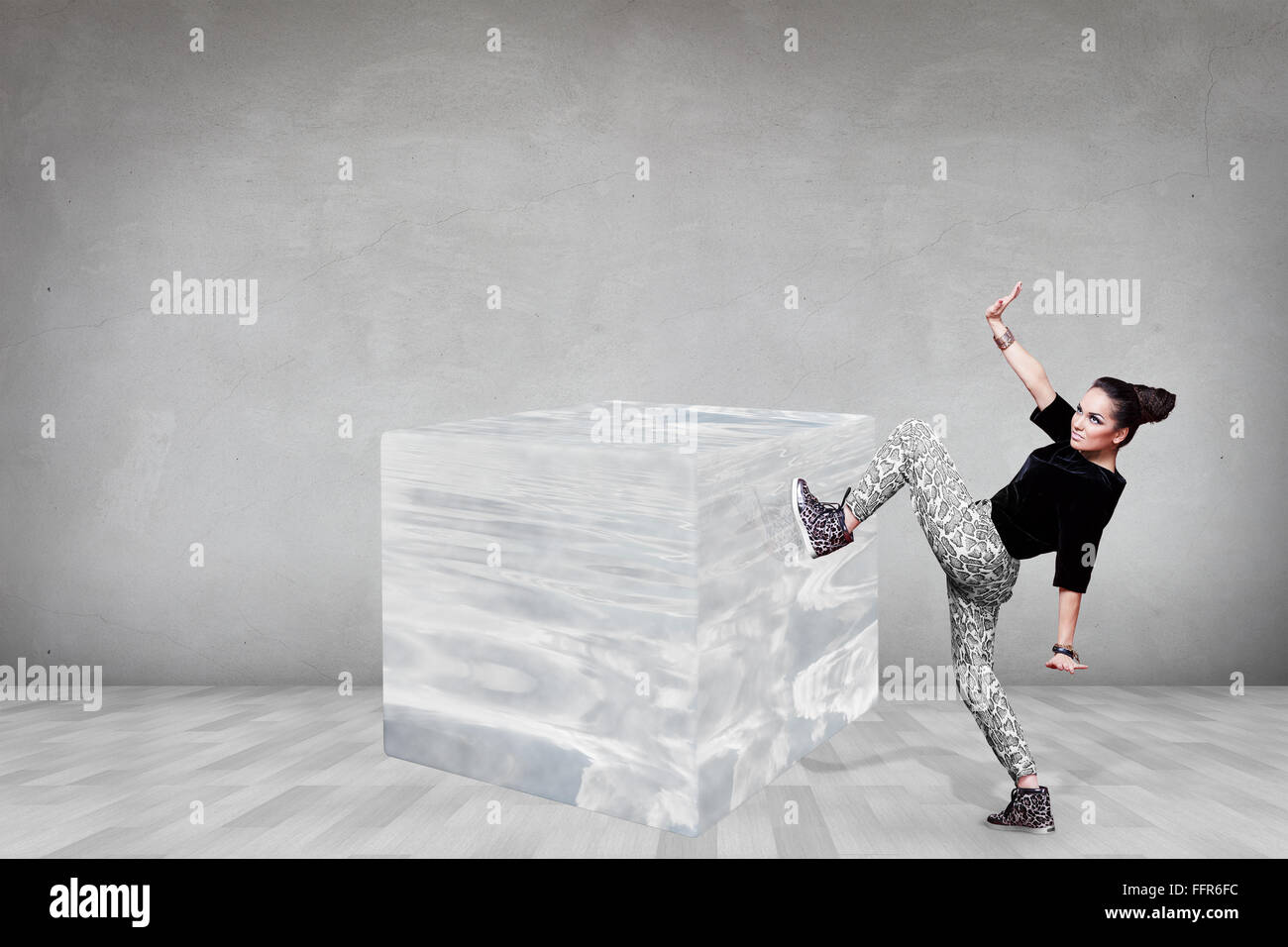 Woman frozen in ice block hi-res stock photography and images - Alamy