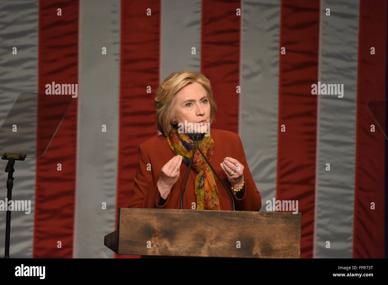 New York City, United States. 16th Feb, 2016. Candidate Hillary Rodham ...