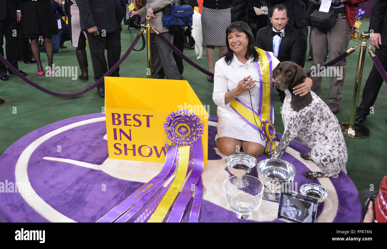 New York, USA. 16th February, 2016. Valerie Nunes-Atkinson and C.J., a ...