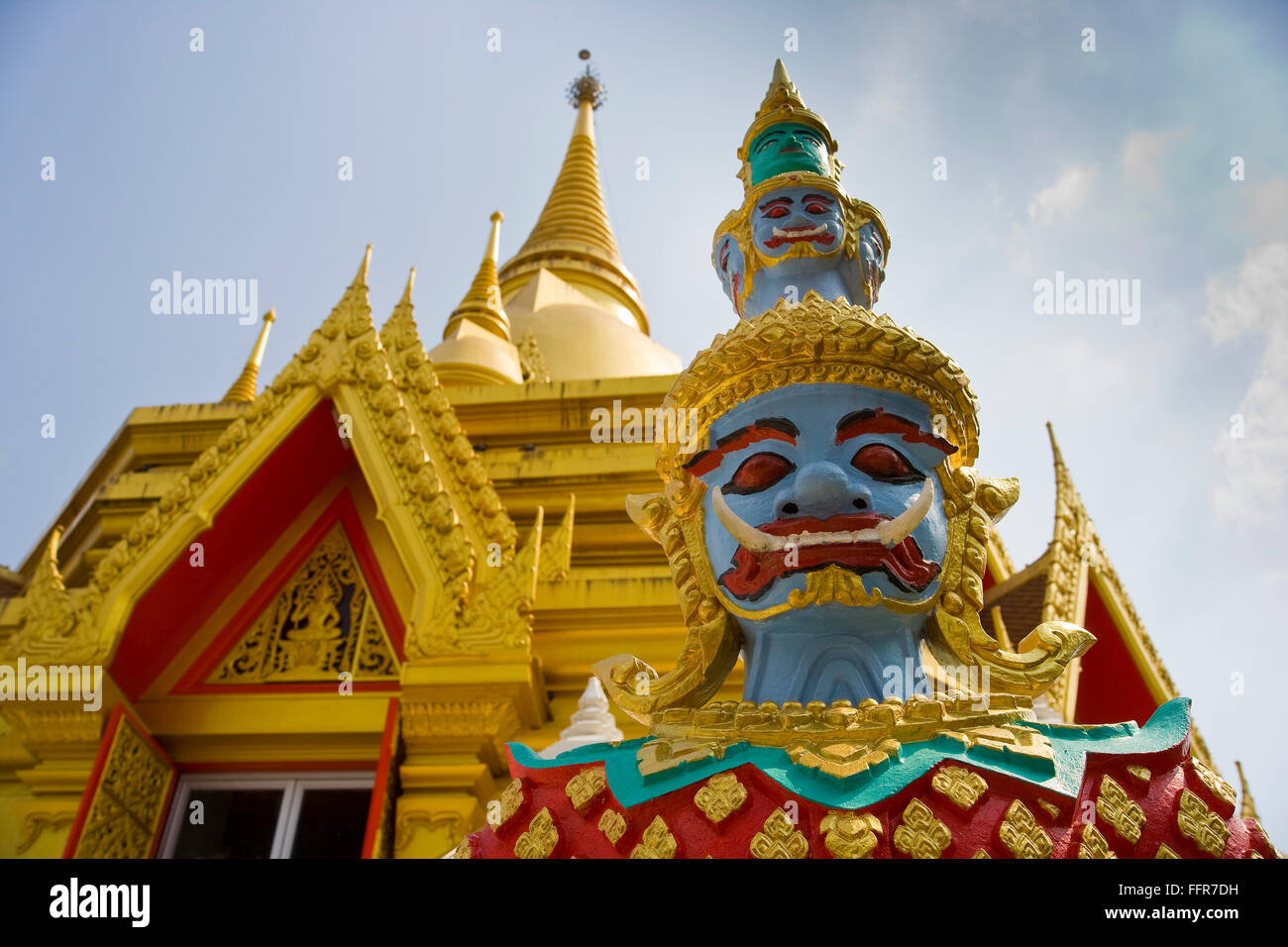 Demon Guardian in Buddha Temple Stock Photo - Alamy