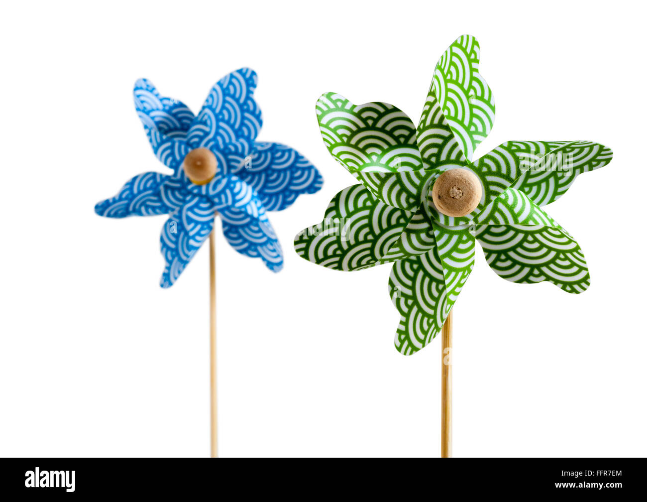 green pinwheels on a white background Stock Photo - Alamy