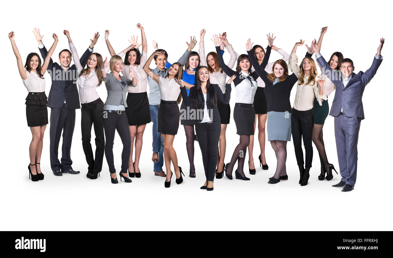 Full length man hands up Cut Out Stock Images & Pictures - Alamy