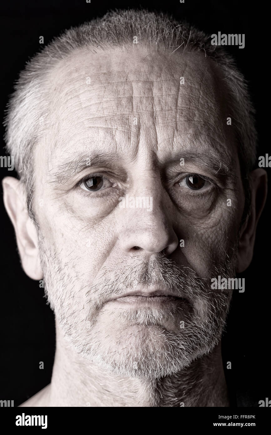 Portrait of a sad and depressed man with lackluster eyes Stock Photo ...