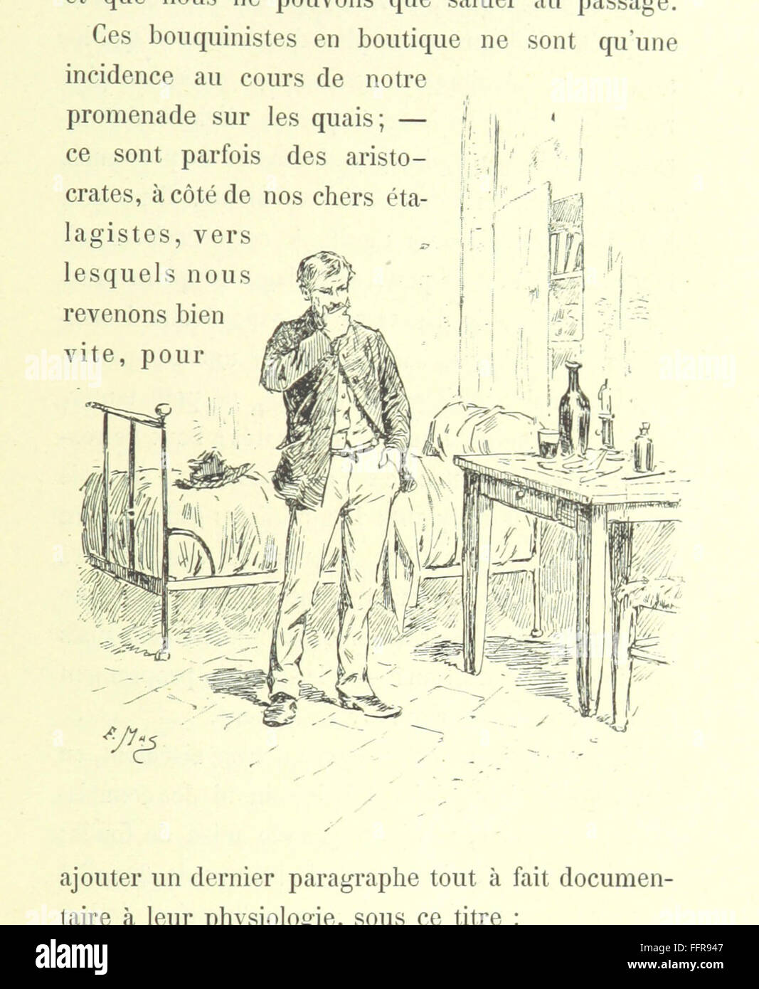 A page from 'Bouquinistes et Bouquineurs', depicting the book vendors ...
