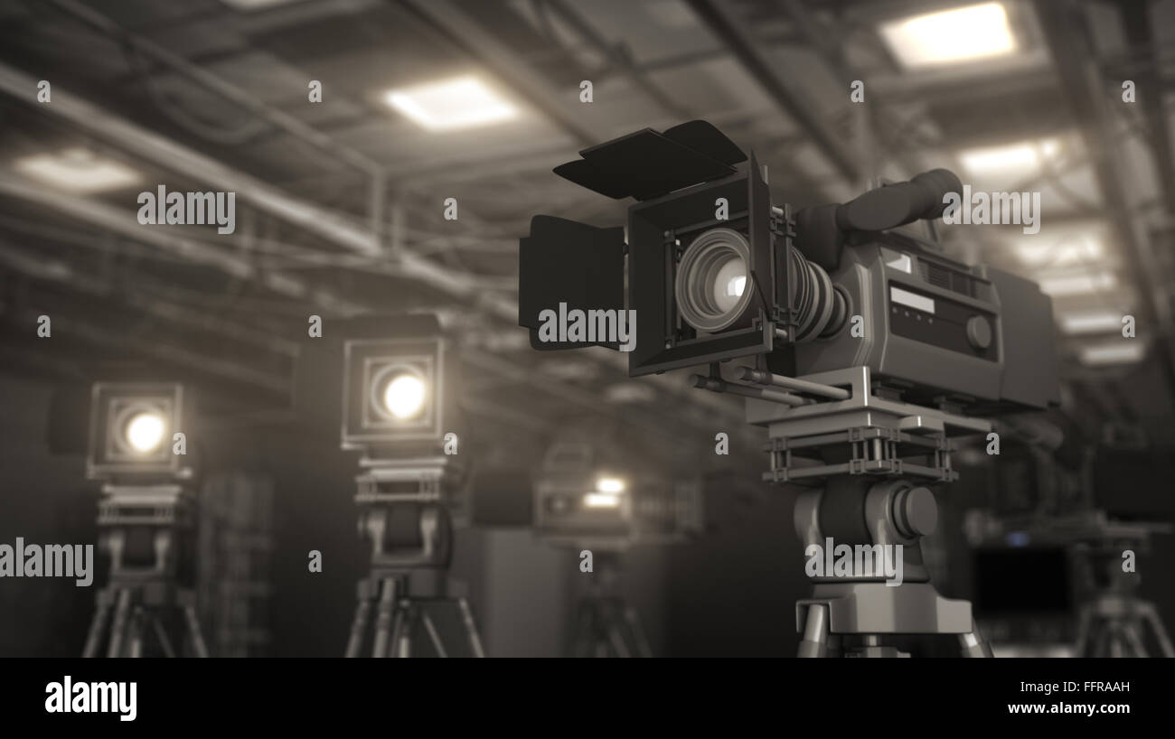 Video camera in film studio Stock Photo - Alamy