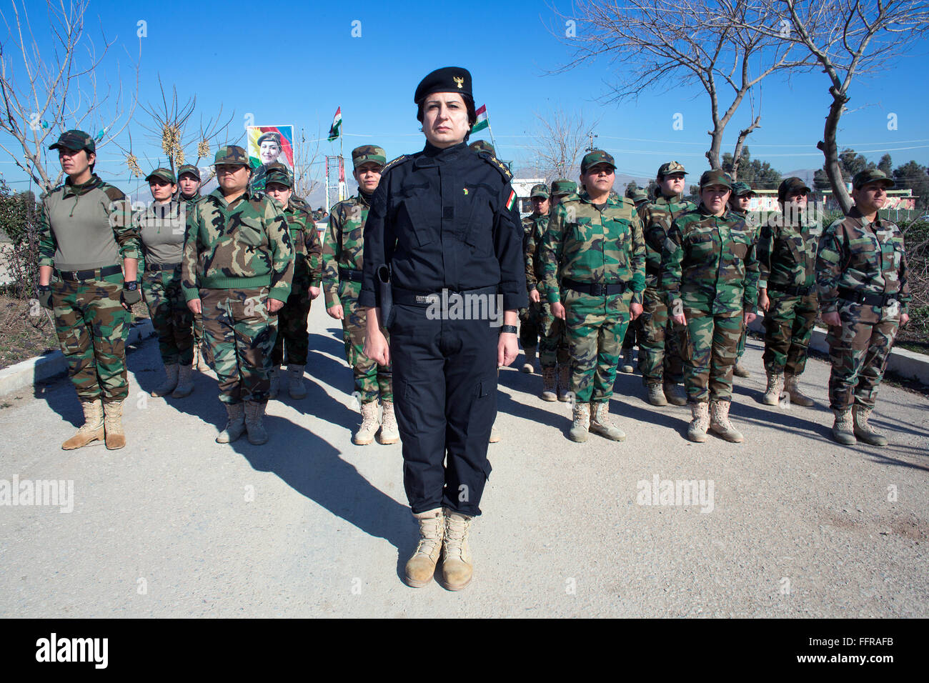 Female Kurdish Peshmerga fighting ISIS in Iraq and Syria Stock Photo ...