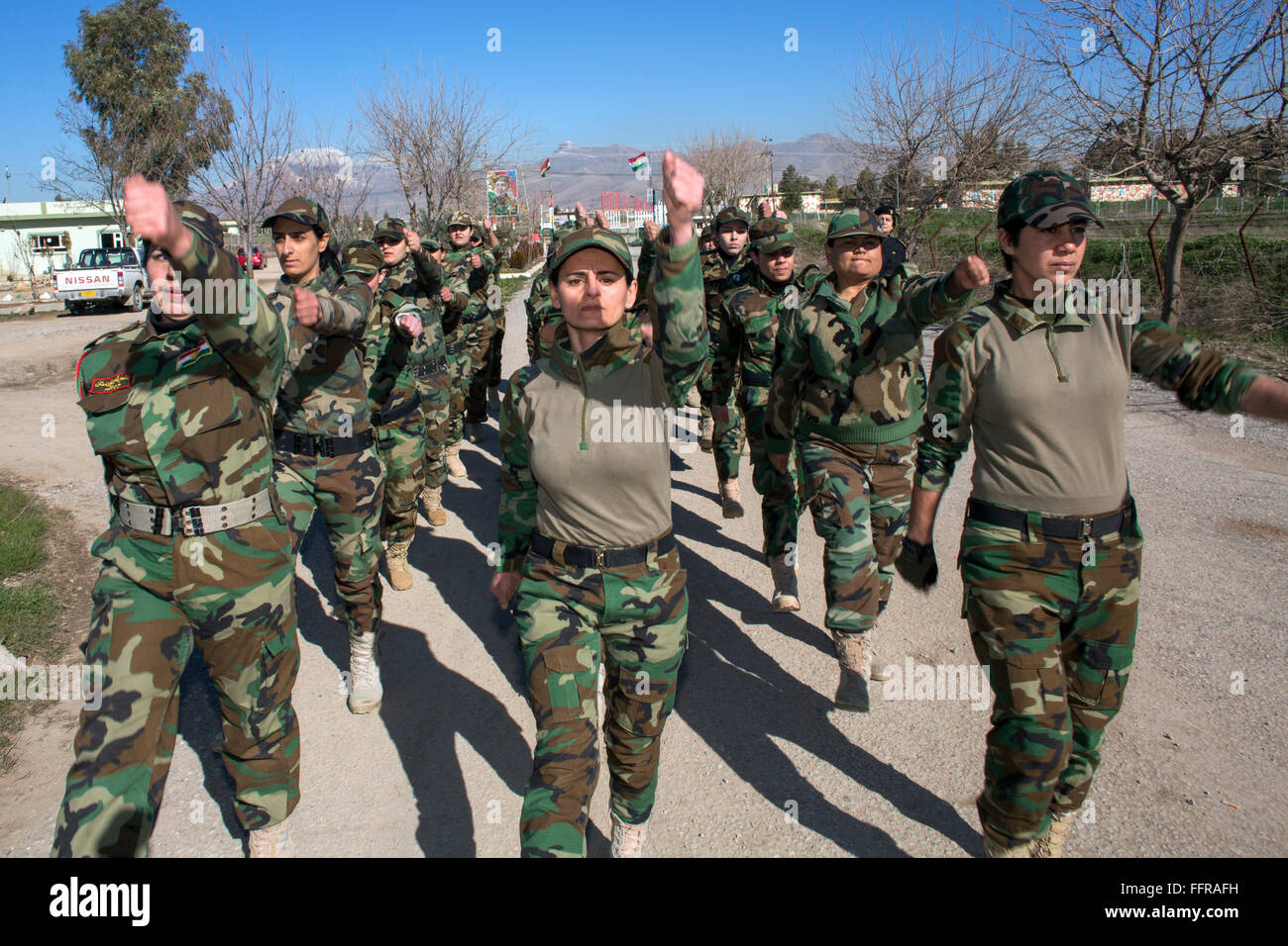 Female Kurdish Peshmerga fighting ISIS in Iraq and Syria Stock Photo ...