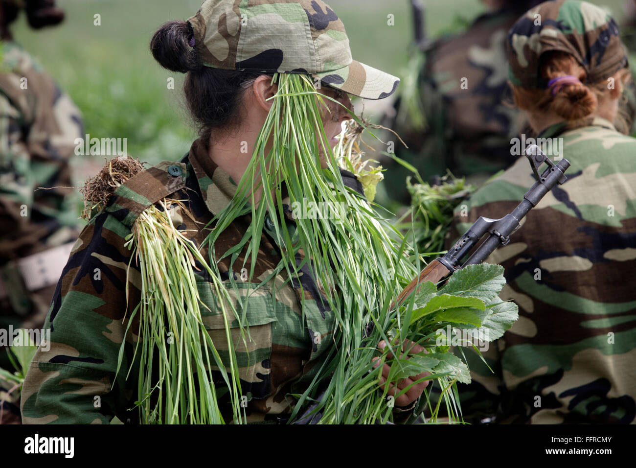 Female Kurdish Peshmerga fighting ISIS in Iraq and Syria Stock Photo ...