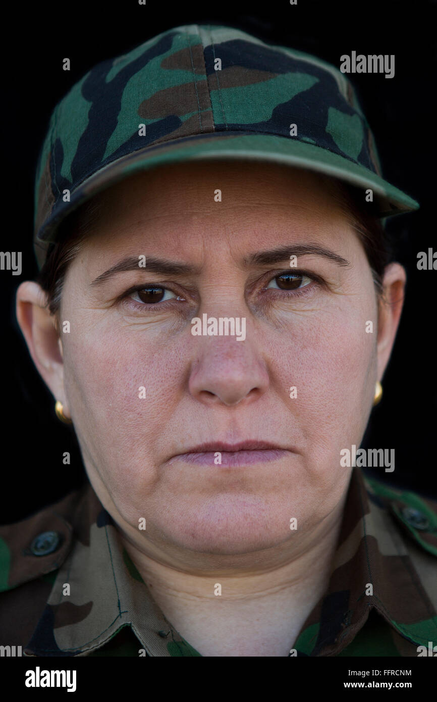 Female Kurdish Peshmerga fighting ISIS in Iraq and Syria Stock Photo ...