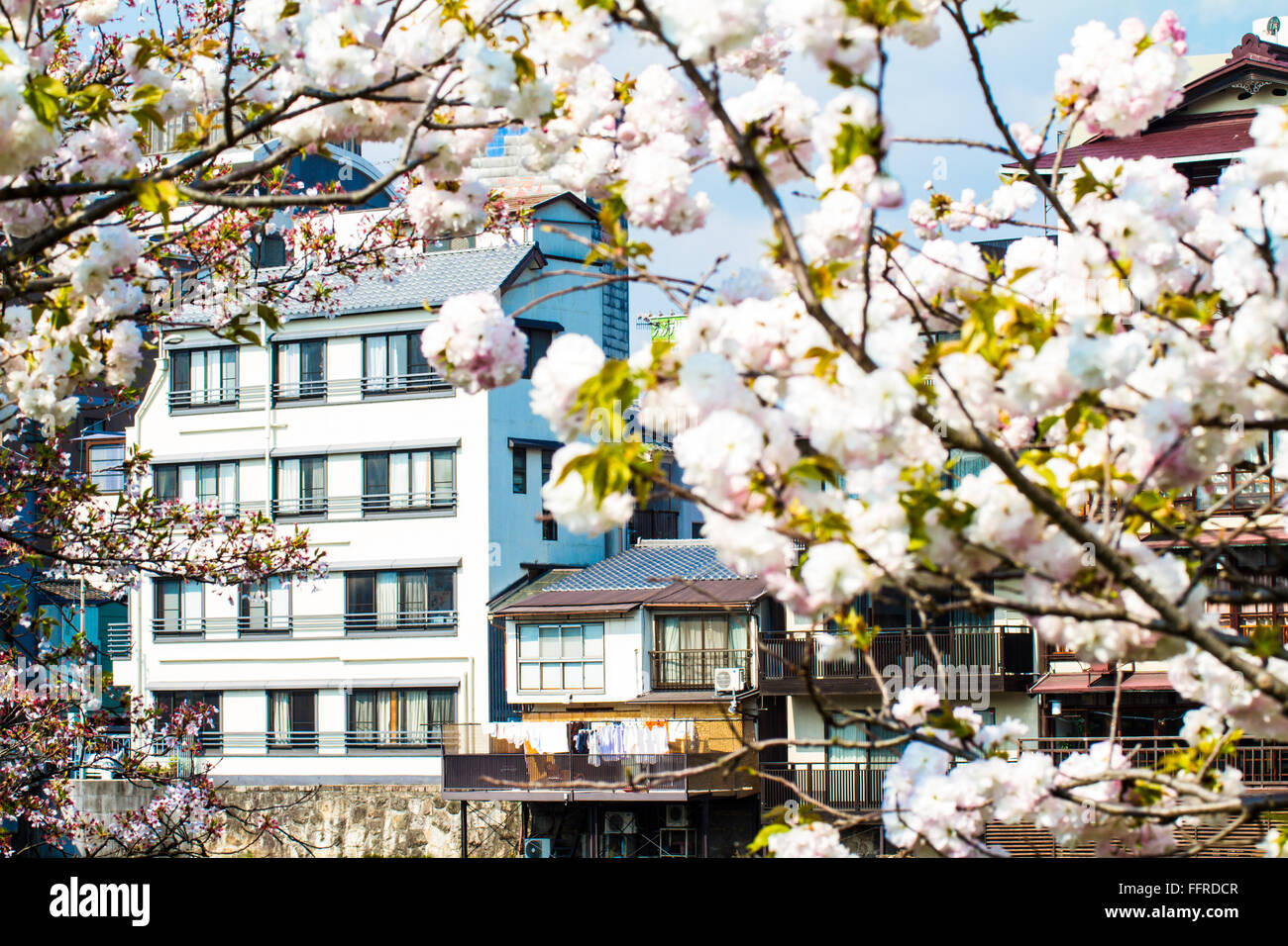 Kyoto, Japan - July, 12 : The perspective view of kyoto stree view as ...