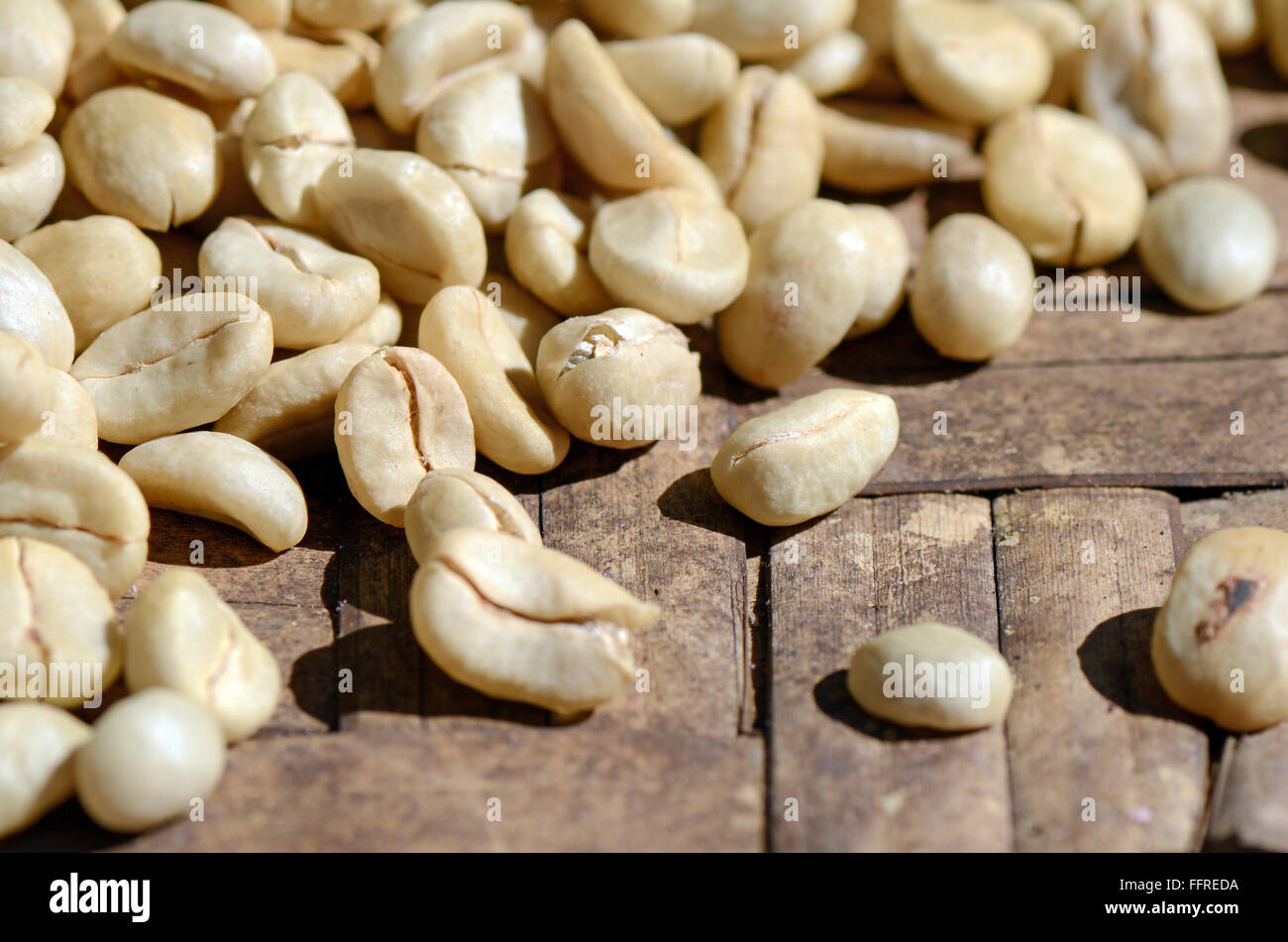Sun drying parchment coffee Stock Photo - Alamy