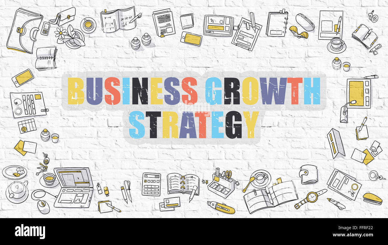 Multicolor Business Growth Strategy on White Brickwall Stock Photo - Alamy
