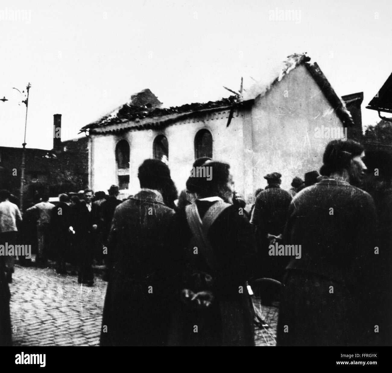 KRISTALLNACHT, 1938. /nResidents of Ober-Ramstadt, Germany, gather ...