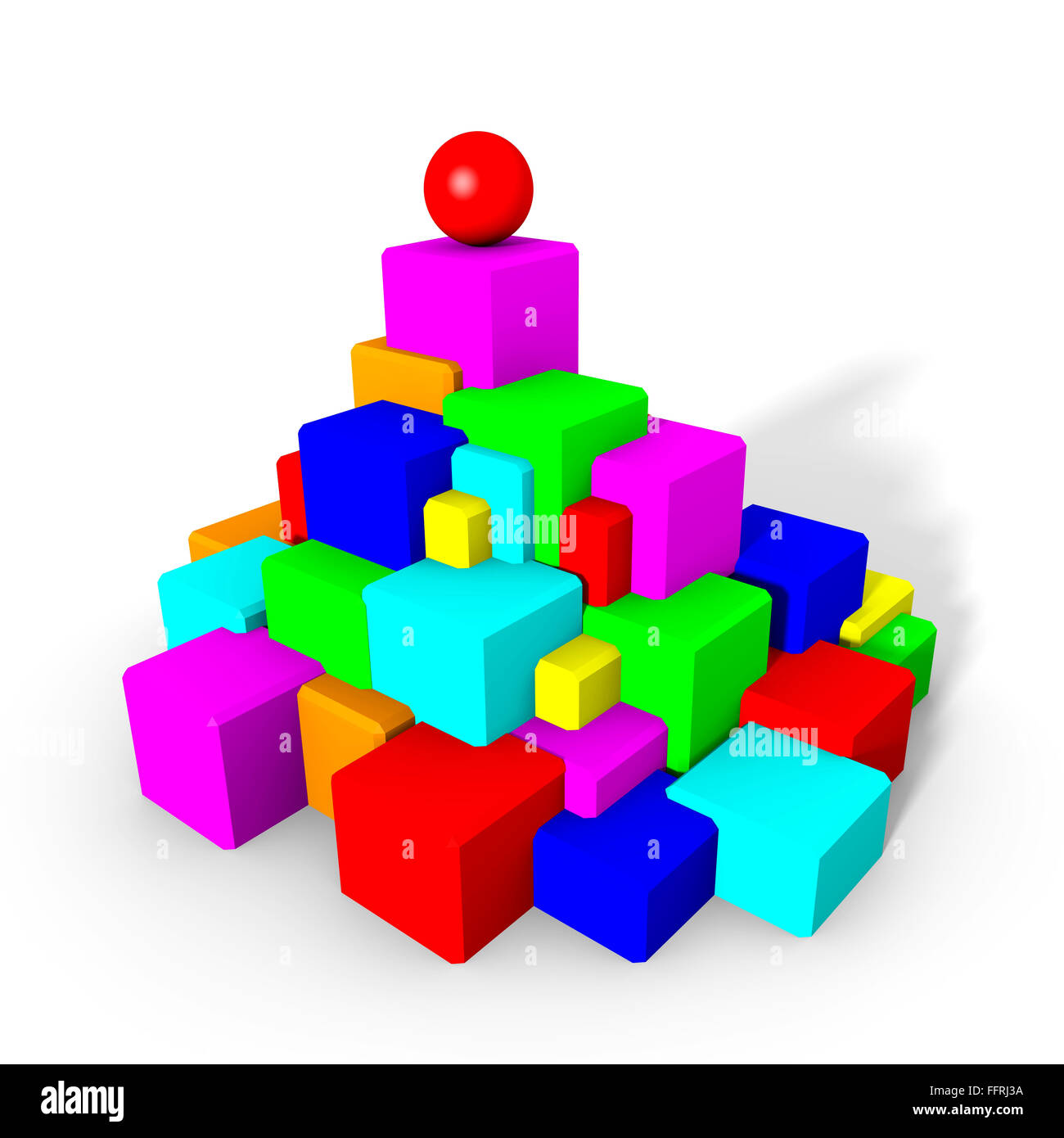 Colorful plastic blocks on the white background Stock Photo - Alamy