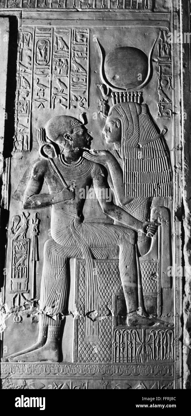 EGYPT: SETI I AND ISIS. /nKing Seti I seated on the knees of the ...
