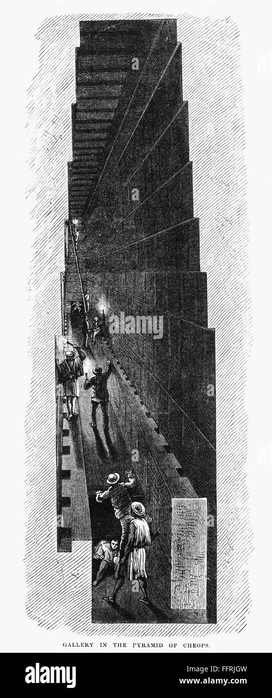 EGYPT: PYRAMID INTERIOR. /n'Gallery in the Pyramid of Kheops.' Wood ...