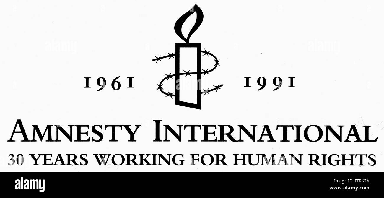 AMNESTY INTERNATIONAL. /n30th anniversary logo of the human rights ...