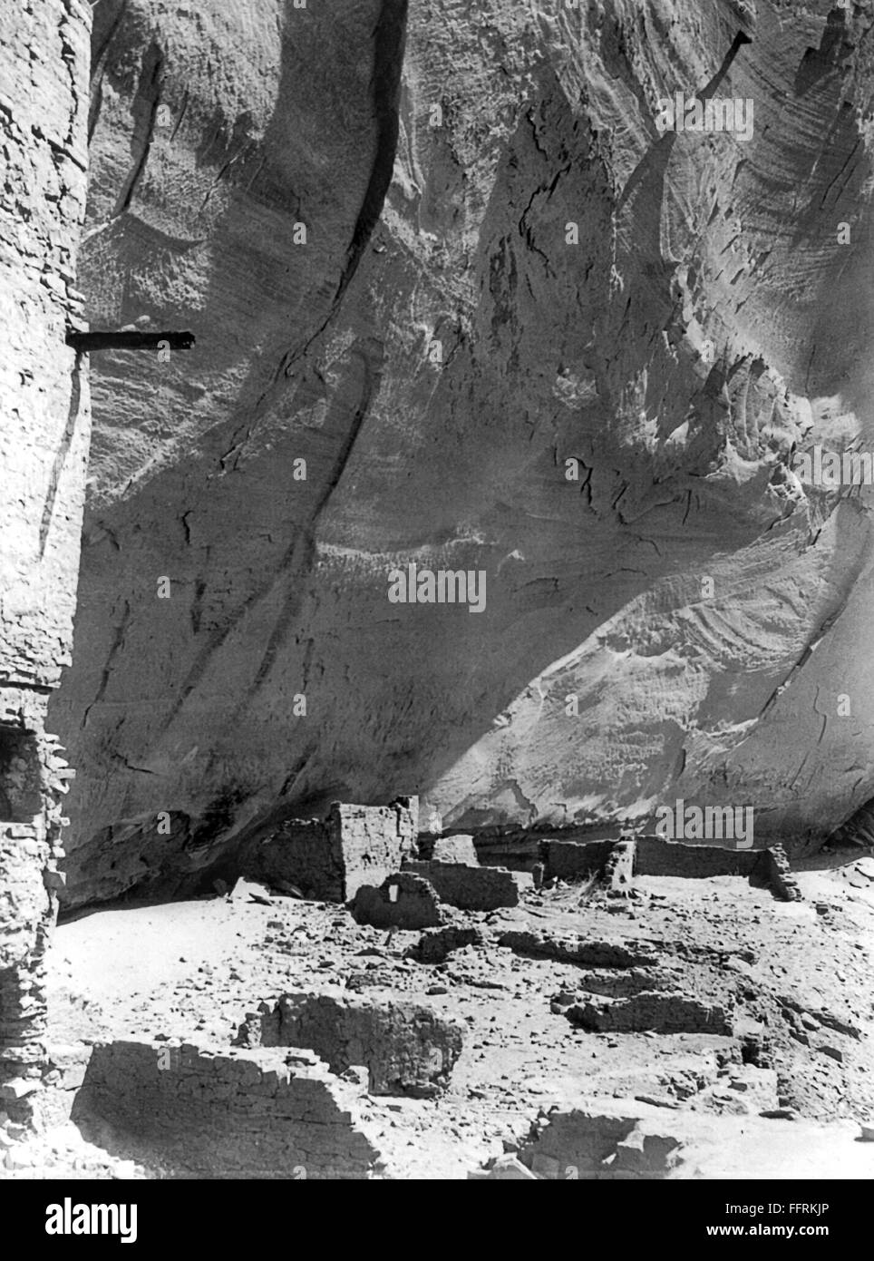 NAVAJO RUINS, 1906. /nRemains of Navajo buildings and rock paintings ...