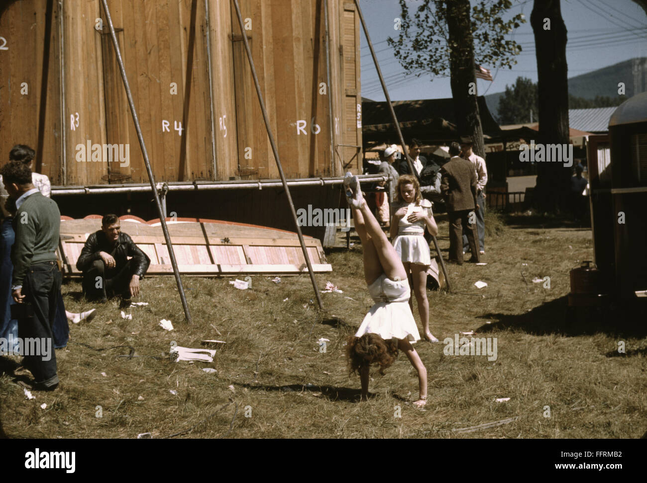 VERMONT STATE FAIR, 1941. /nPerformers backstage at a 'Girlie' show at ...
