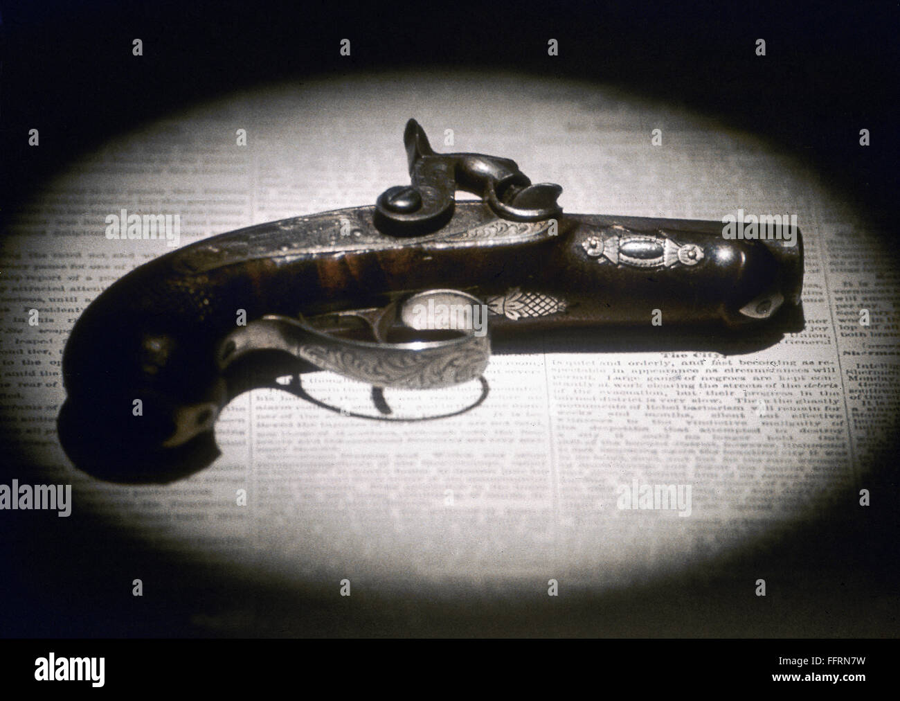 LINCOLN ASSASSINATION. /nThe Derringer pistol used by John Wilkes Booth ...