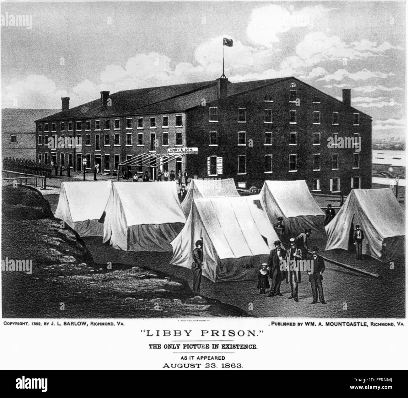 CIVIL WAR: LIBBY PRISON. /nThe Confederate Libby Prison in Richmond, Virginia, as it appeared on ...