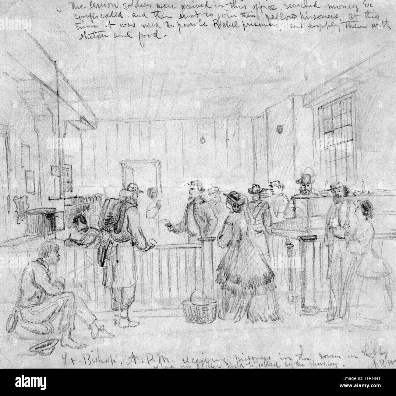 CIVIL WAR: LIBBY PRISON. /nInterior office of the former Confederate ...