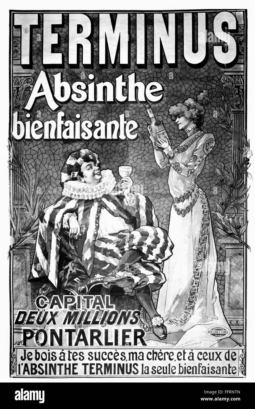 ABSINTHE POSTER, 1892. /nFrench lithograph poster by Tamagno, 1892, for ...